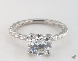 14K White Gold Cable Solitaire Engagement Ring | 17970W14